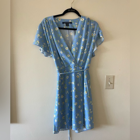French Connection | Dresses | French Connection Blue Wrap Dress | Poshmark